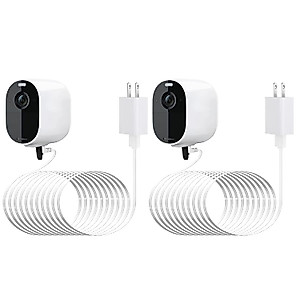ALERTCAM 2Pack 30Ft/9m Power Adapter for Arlo Essential Spotlight/XL, Weatherproof Outdoor Power Cable Continuously Charging Your Arlo Essential Camera - White