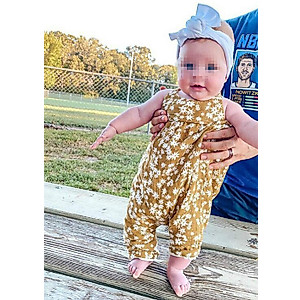 Summer One Piece Outfit Infant Baby Girl Romper Jumpsuit Sleeveless Halter Floral Bodysuit Clothes Bib Overalls