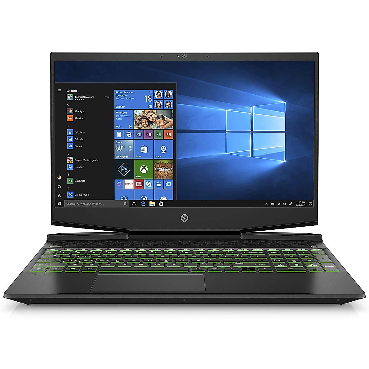 HP Pavilion Gaming 15.6-Inch Micro-EDGE Laptop, Intel Core i5-9300H Processor, NVIDIA GeForce GTX 1650 (4 GB), 8 GB SDRAM, 256 GB SSD, Windows 10 Home (15-dk0020nr, Shadow Black/Acid Green)