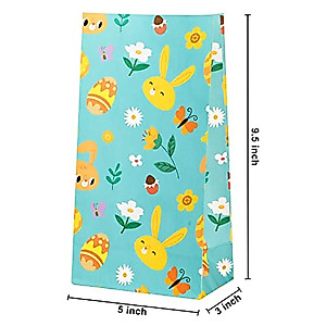 JOYIN 72 Pcs Easter Goodie Paper Bags, Flat Bottom Candy Bags for Kids Eggs Hunt, Easter Party Supplies Treat Bags