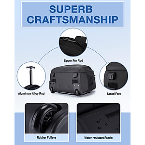 BAGSMART Rolling Backpack for Business, 17 Inch Laptop Backpack for Men Women Girl, Water Resistant Wheeled Travel Backpack for Luggage, College Student Computer Bookbag for School Work, Black