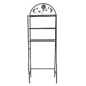 YIYIBYUS 3-Layer Bathroom Organizer Cabinet Over Toilet,Painted Iron Pipe Toilet Shelf,Toilet Organizer Shelf, Bronze (Close to Black)