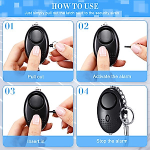 Konohan 12 Pieces Personal Alarm for Women, Safe Sound Personal Alarms Emergency Alarm Keychain Security Alarm Keychain with LED Light, Personal Safety Button Alarm in 6 Colors for Men Elderly