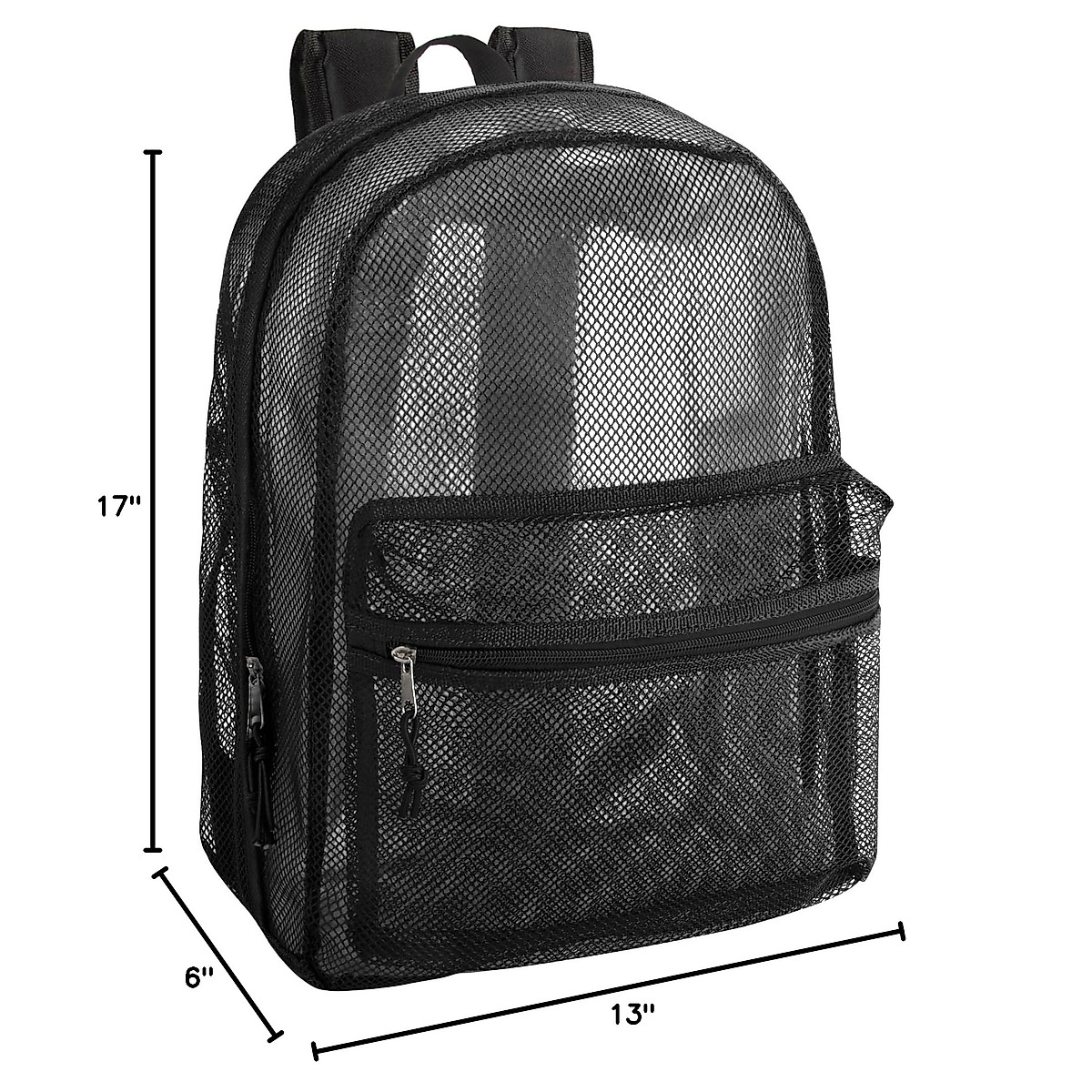 Transparent Mesh Backpacks for School Kids, Beach, Travel - Mesh See Through Backpack with Padded Straps