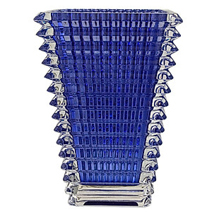 Baccarat Crystal Rectangular Eye Vase - Blue