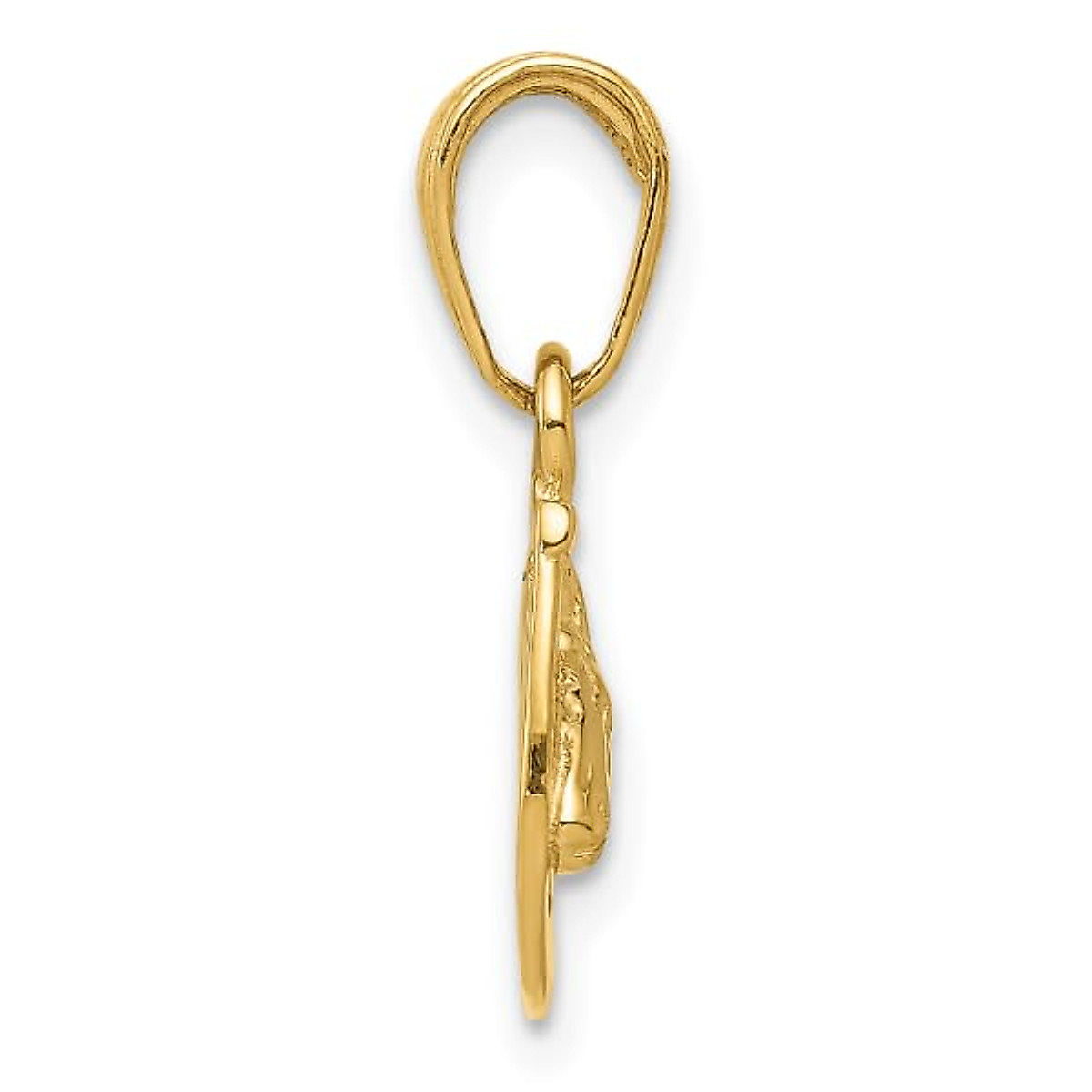 IceCarats 14K Yellow Gold Lucky Horseshoe Horse Head Necklace Animal Lover Pendant Equestrian Charm 19mm x 10mm Only