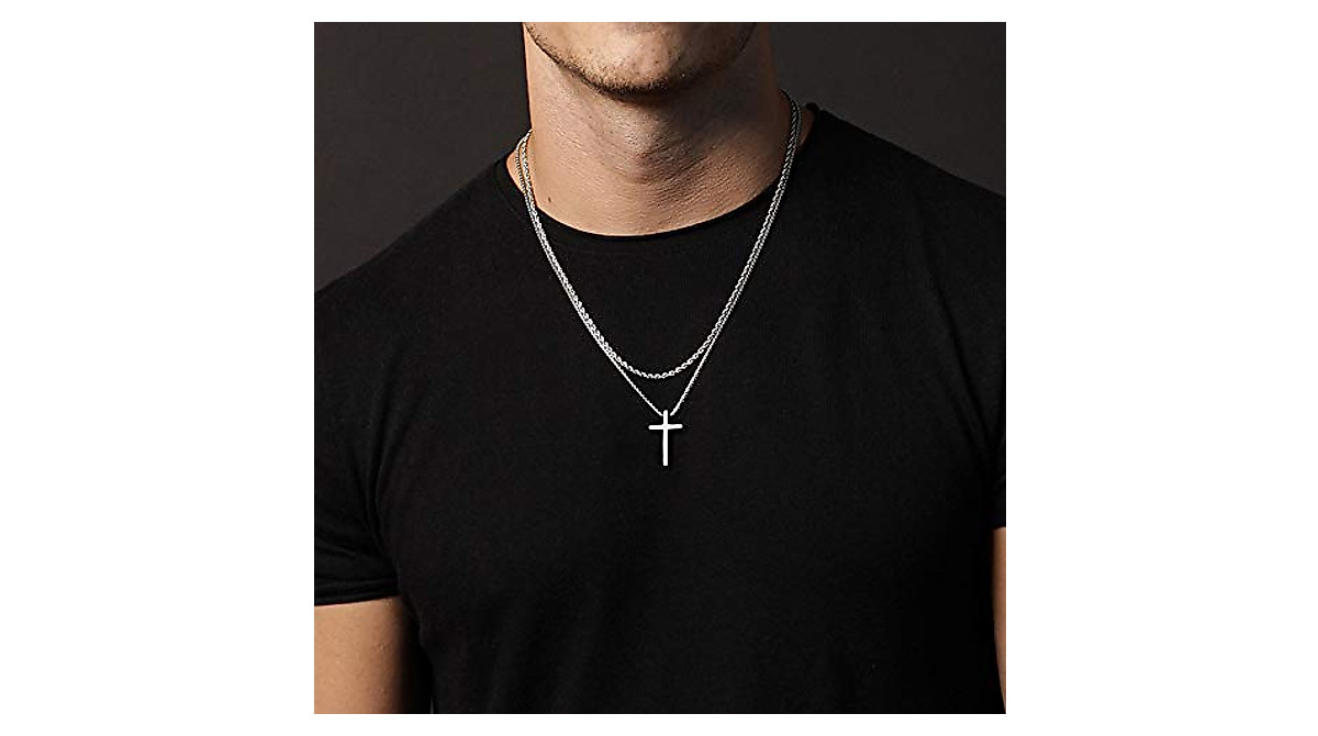 Ursteel Silver Cross Necklace - Elegant & Durable Design