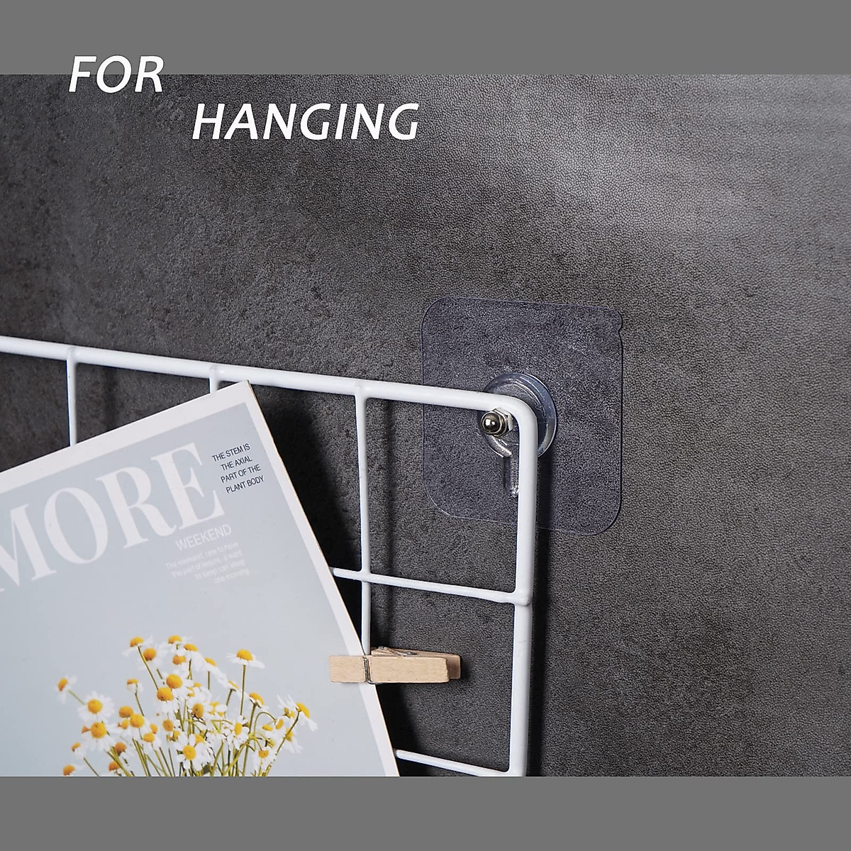 LAJAR 12Pcs Adhesive Wall Screws Hanging Nails, Screw Stickers for Hanging Shelves, Shower, Kitchen (8mm)