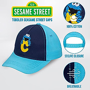 Cookie Monster Toddler Hat for Boys, Sesame Street Toddler Baseball Cap, Sesame Street Toddler Baseball Hat with Cookie Monster
