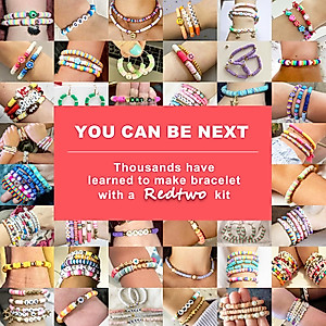 Redtwo 23000 Pcs Clay Beads Bracelet Making Kit 144 Colors 7 Boxes Flat Polymer Heishi Beads Set for Friendship Jewelry Making with Pendant Charms Crafts Gifts for Girls Ages 6-12 Kids Adults