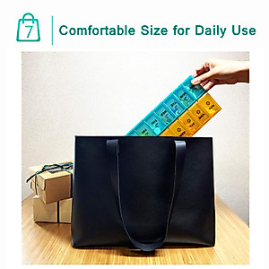 Mossime XL Large Daily Pill Organizer 2 Times a Day, Extra 7 Day Pill Box Am Pm, Weekly Day Night Vitamin Holder, Medicine Organizer, Big Pill Container, Medication Dispenser 14 Compartments