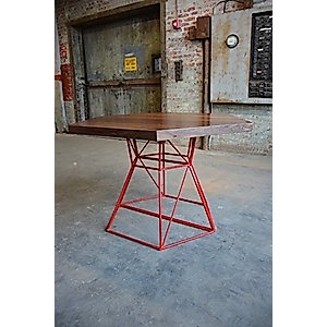 Modern Hexagon Dining Table with Extension Top in Walnut and Steel