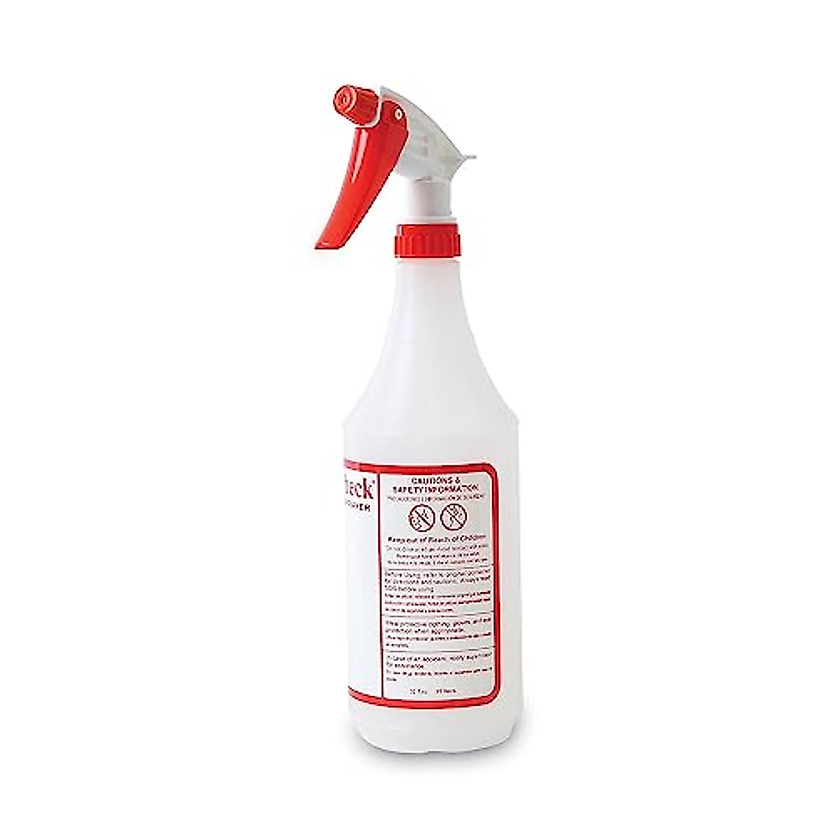 Boardwalk BWK03010 HDPE 32 oz. Trigger Spray Bottles - Clear/Red (3/Pack)