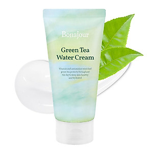 BONAJOUR] Green Tea Water Bomb Vegan Moisturizing Facial Gel Cream for sensitive skin - Daily hydrating Moisturizer 3.38 Fl. oz -