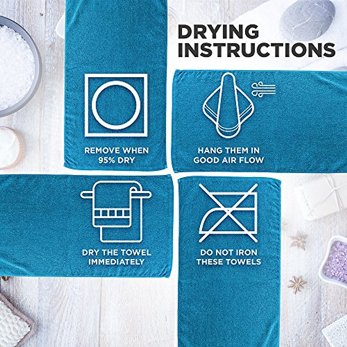 CrystalTowels Bath Towel Set Pack of 7 (27 x 52 Inches) 100% Cotton, Ultra Soft Highly Absorbent Bath Towel, Lightweight and Quick Drying Towels, Multi Colors Brights.