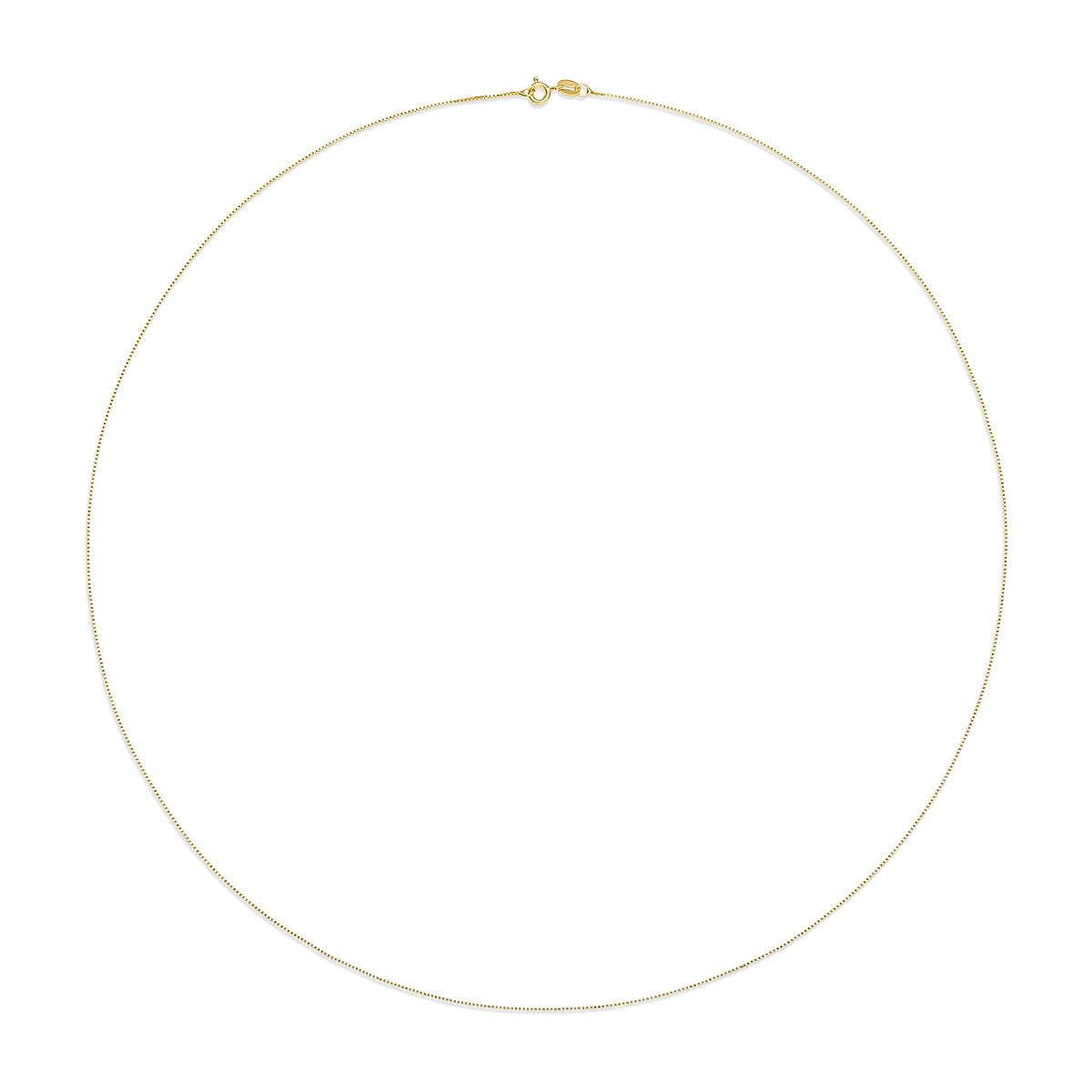 Amazon Essentials 18K Gold Over Sterling Silver Thin 0.8mm Box Chain 24", Yellow Gold (previously Amazon Collection)