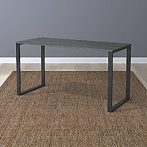 HON Basyx Commercial-Grade Executive Desk, 55", Gray