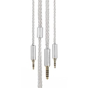 Moondrop LINE V/W 6N Single Crystal Copper Silver-Plated Litz Earphone Upgrade Cable IEMs (LINE W)