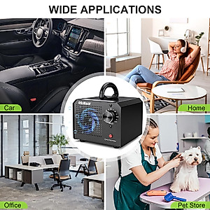 ROMECH Ozone Generator 30,000mg/h, High Capacity Ionizer Air Purifier Ozone Odor Eliminator for 4000sq.ft. Home, Basement, Kitchen (Black)