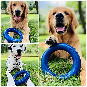 Tuff Pupper SuperChewy Tough Dog Ring Toy Strong Natural Rubber | Dog Chew Toy for Aggressive Chewers | Durable Tug Toy | Strong Dog Ring Toy | Large Breed Tested