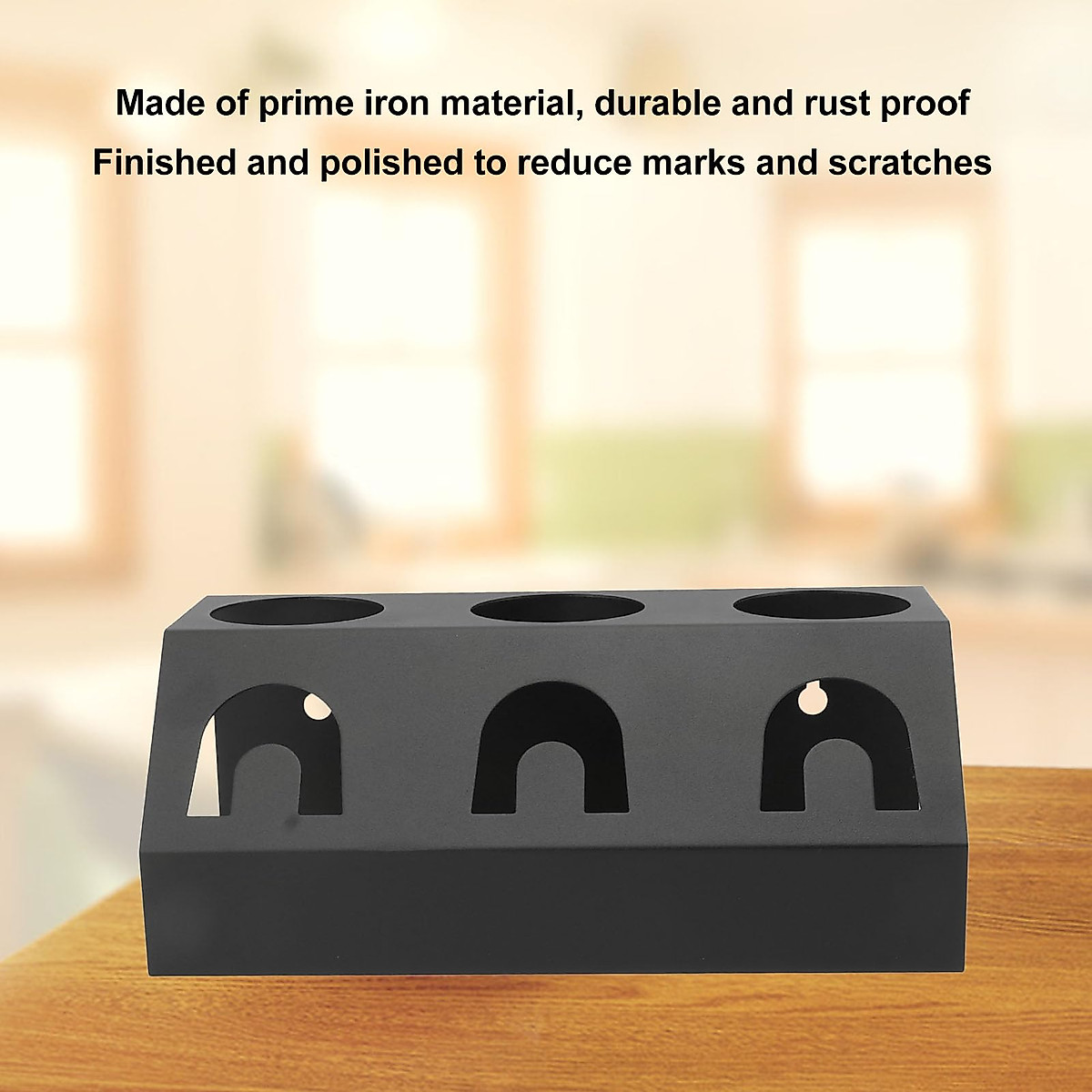 Soda Bottle Holder, Soda Bottle Draining Rack 3 Holes Anti Scratch Non Slip for Home (Black)