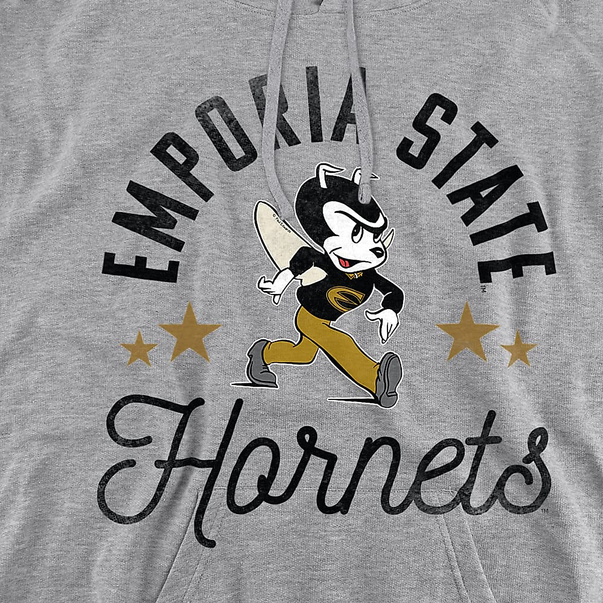 Emporia State University Official Hornets Unisex Adult Pull-Over Hoodie, Emporia State University, Athletic Heather, X-Large