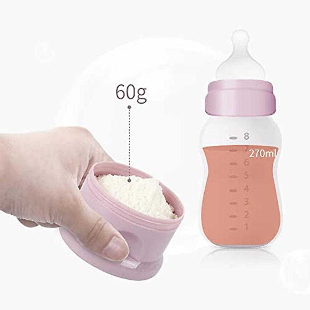 Manwetye 2 PCS 4-Layer Baby Milk Powder Dispenser, Stackable Formula Container for Travel, Portable Snack Storage Box