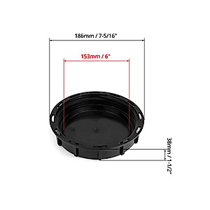 QWORK Black 6" Solid Cap Compatible with Mauser IBC Tote - High Density Polyethylene (HDPE) - Industrial-Grade Secure Seal - Resistant to Impact and Harsh Chemicals