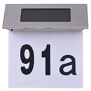 KTHLBRH (Fast Shipments) luminated Address Number Sign Solar House Number Light Waterproof Outdoor Light Up for Home Garden Yard Street Solar LED House Number Light Stainless Steel