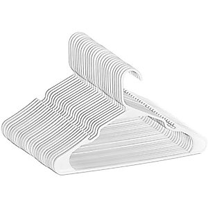 Zoyer Plastic Hangers (20 Pack, White)- Durable Clothes Hangers- Space Saving Shirt Hangers- Slim Coat Hangers- Suit Hangers