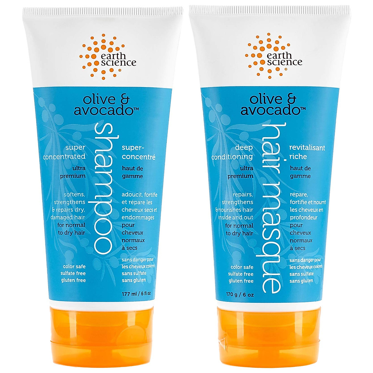 EARTH SCIENCE - Olive & Avocado Deep Conditioning Shampoo & Deep Conditioning Hair Masque Set