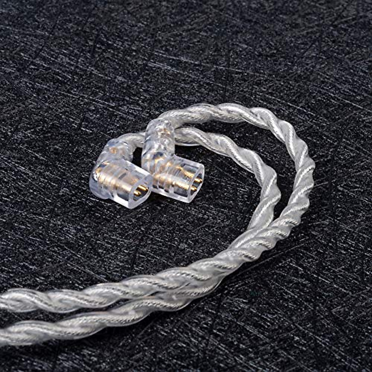 Kinboofi TRI Earphone Cable 4 Core Silver Plated Single Crystal Copper Cable, Upgraded HiFi Earphone Cable Wire Extension Cord (2.5mm Plug, C Pin)