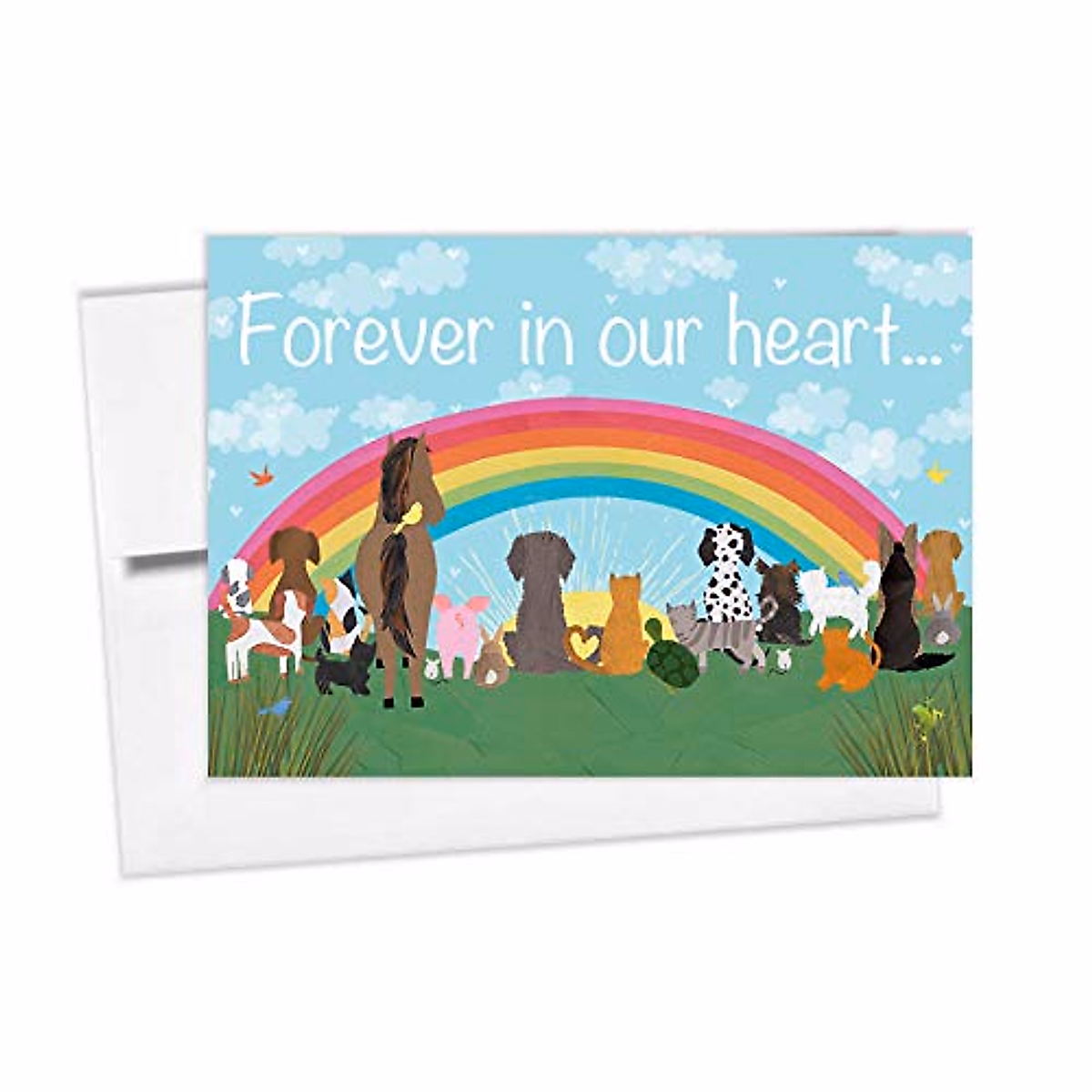 Tiny Expressions Rainbow Bridge Pet Sympathy Memorial Card with Envelope 5"x7" (Rainbow Bridge Card)