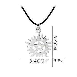 Fineder 4 Pack Supernatural Necklace Dean Winchester Mask Pendant Necklace, Supernatural Merchandise Jewelry Gifts