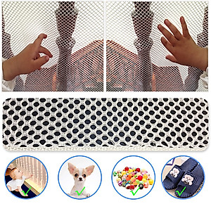 4UHeart Child Safety Net - 33'' x 15', Rail Balcony Banister Stair Net Safety for Kids Toys Pets, Safe for Indoor, Outdoor, Patios or Balcony Use (Upgrade)