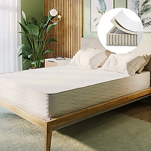 Serenia Sleep Bed Foam Mattress Queen Size, 10.5-Inch GOTS-Certified Organic Latex Hybrid Quilted Mattress - Medium Firm Mattress in a Box with Soft & Organic Cotton Breathable Cover