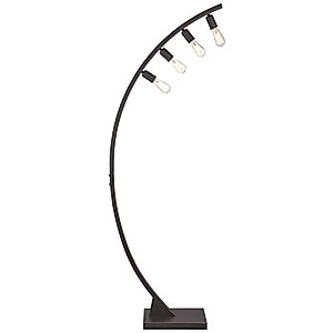 Franklin Iron Works Arcos Rustic Industrial Vintage Arched Floor Lamp LED Dimmable 71" Tall Bronze Antique Exposed Edison Bulbs Bright Lighting for Living Room Reading House Bedroom Home Decor