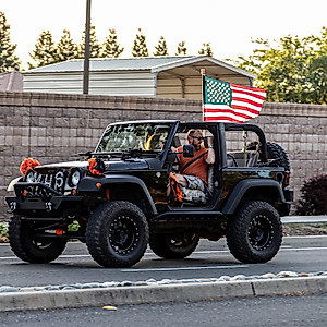 A-ZCOVER American Boat Flag 12x18 Inch Made in USA - with Embroidered Stars Sewn Stripes and 2 Brass Grommets - Heavy Duty Nylon Marine US Flags for July 4 Decorations Outdoor