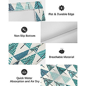 Outdoor Rugs for Patio,4x6 ft Christmas Tree Pine Tile Pattern Green Absorbent Non Slip Mats Carpet Rv Camping Area Rug Door Mat for Patios,Camper,Tent,Porch