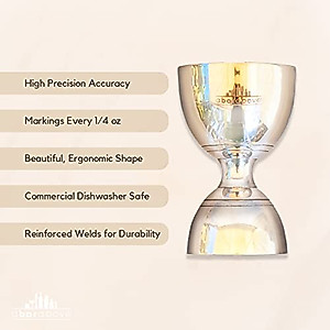 A Bar Above Premium Bell Jigger with 10 Measurements Inside - Professional & Heavy-Duty 304 Stainless Steel Cocktail Double Jigger for Bartending - Bar Tools For Measuring Cocktail Shots 1oz / 2oz