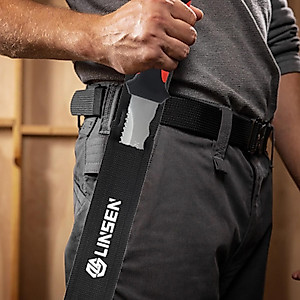 PAXLINSEN Stainless Steel Garden Knife with 11" Blade, Double Side Utility Sod Cutter Lawn Repair Garden Knife with Nylon Sheath (RED)