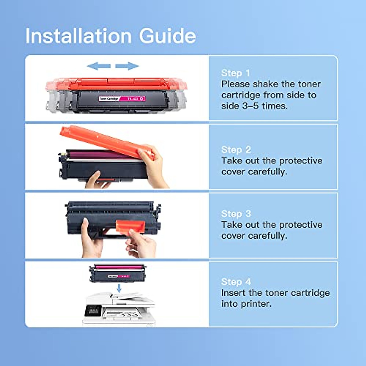 GPC Image Flex Compatible TN 433 TN433 Toner Replacement for Brother TN433 Toner Cartridges TN-433 TN431 Compatible with HL-L8360CDW MFC-L8900CDW HL-L8360CDWT HL-L8260CDW MFCL8610CDW Printer (4 Pack)