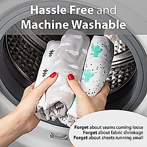 Baby Bassinet Sheets for Boy and Girl (3 Pack) - 100% Natural & Breathable Cotton Sheet Set - Universal Fitted for Oval, Hourglass & Rectangle Bassinet Mattress - Size 32 x 17 x 2 Inches (Cool Grey)