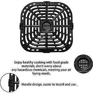 BeranWung 6QT Air Fryer Grill Plate for Instants Vortex Plus Air Fryers, Upgraded Air Fryer Grill Pan, Air Fryer Crisper Tray Rack Grate Insert Pan for Instants Vortex 5.7QT 6QT Air Fryers