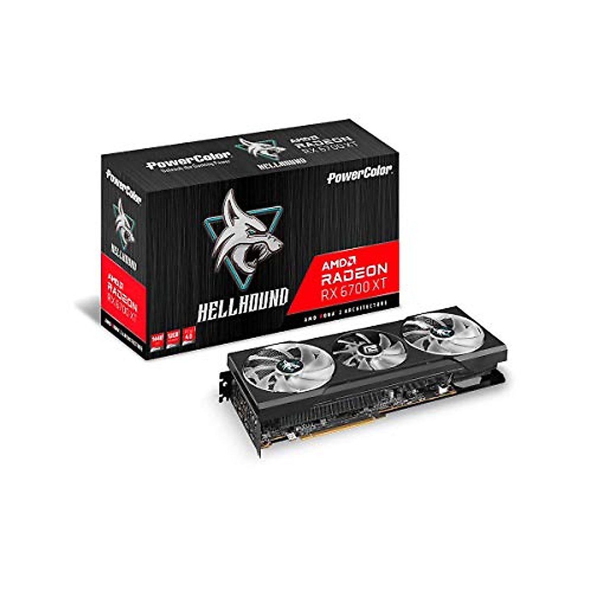 PowerColor Hellhound AMD Radeon RX 6700 XT Gaming Graphics Card with 12GB GDDR6 Memory, Powered by AMD RDNA 2, Raytracing, PCI Express 4.0, HDMI 2.1, AMD Infinity Cache