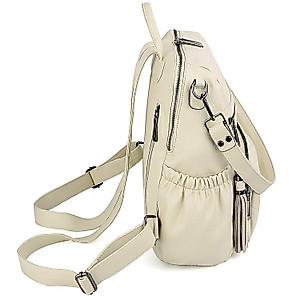 UTO Women Backpack Purse Leather Vegan Ladies Fashion Designer Rucksack Convertible Travel Shoulder Bag with Tassel