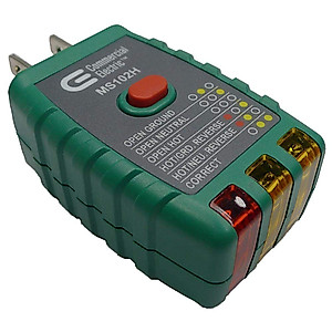 Commercial Electric 110-220V AC/DC Voltage Tester with GFCI Outlet Tester