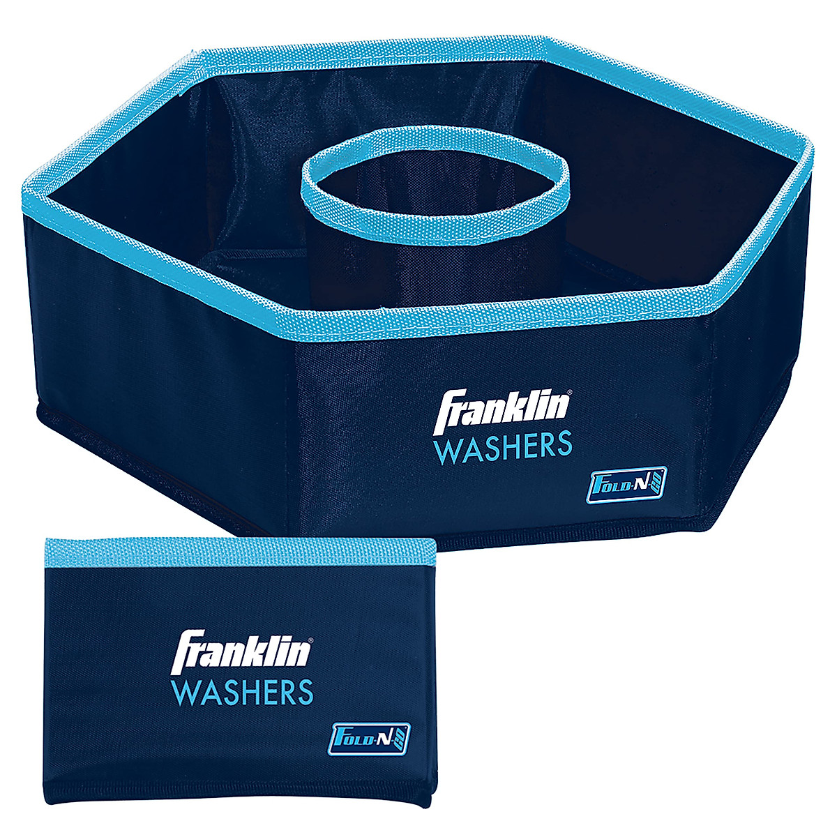Franklin Sports Washer Set - (2) 12" x 12" Folding Targets - Portable Fun - Perfect for Beach, Tailgating, Parties - Replacement Bottle Cap Washers , (Blue,Red)