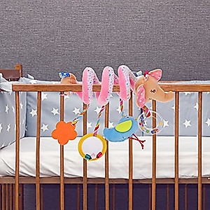 ibasenice Early Decor Toys Animals Plush Mobile Pendant Spiral Sters Cart Theme Car Carriage Baby Funny Crib Multi-Functional Kids Ster Shape Bed Worm Educational Around for Doll Girls