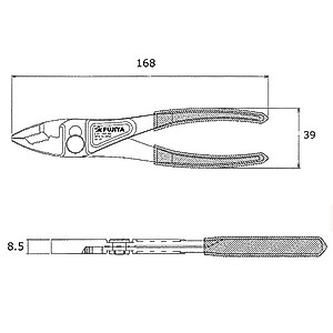 FUJIYA Tools, 230-165-BG, Lightweight Slip Joint Combination Pliers, -Black & Gold color-, 7 Inch